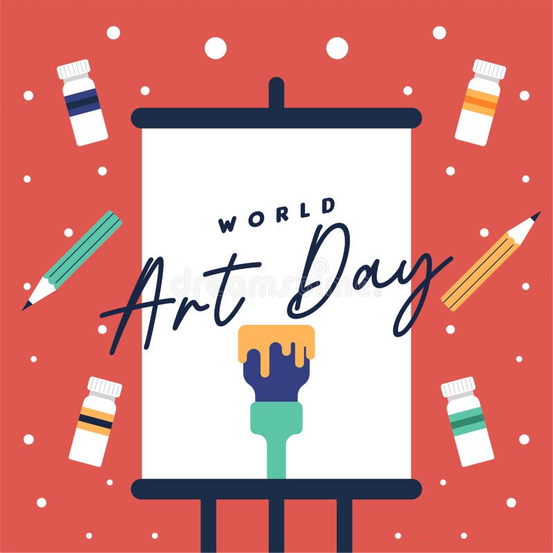 Super Flat Colorful World Art Day Illustration Background Stock ...