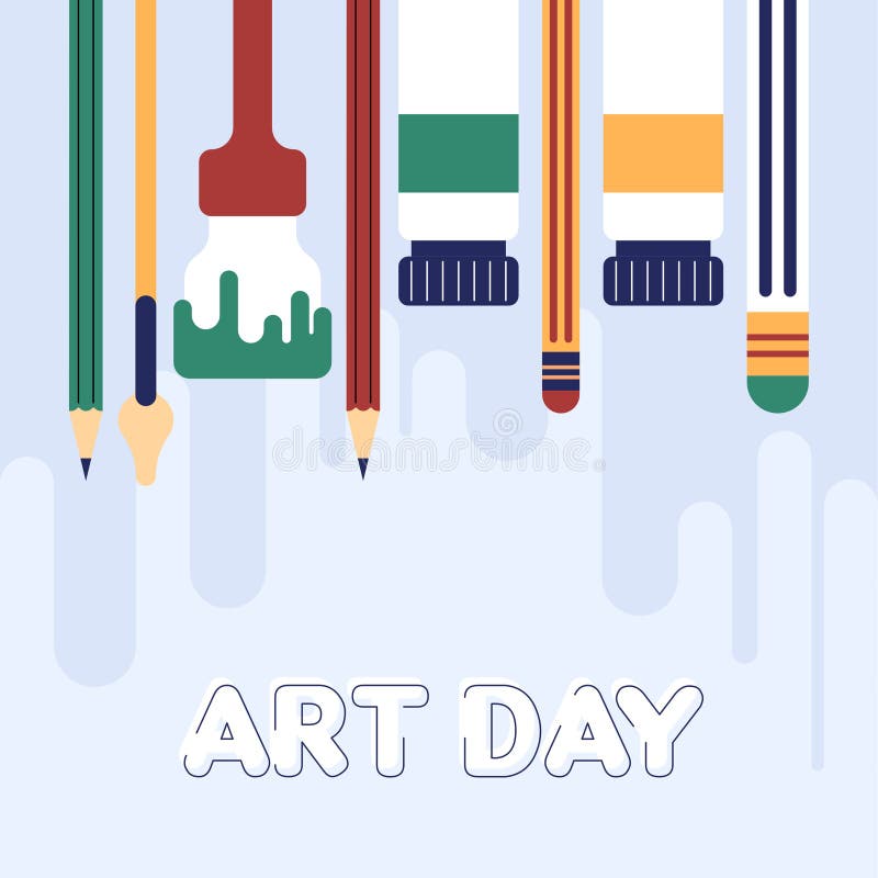 Super Flat Colorful World Art Day Illustration Background Stock ...