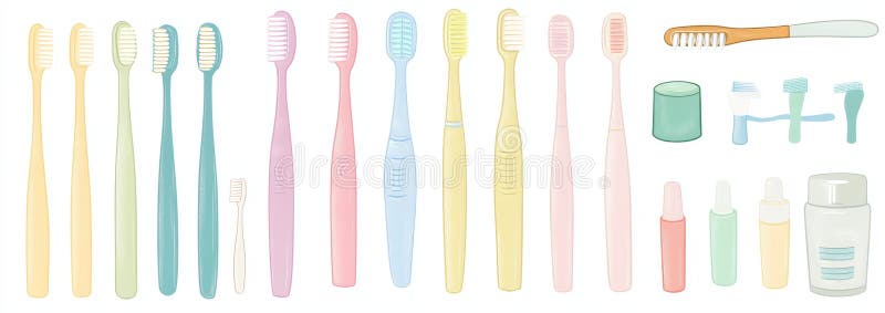 Flat Colors of Different Toothbrushes, Bamboo Toothpaste Brush, Bamboo ...
