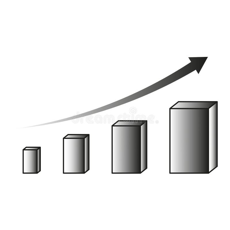 Flat Columns Chart Icon. Growth Stock Diagram Financial Graph. Vector ...