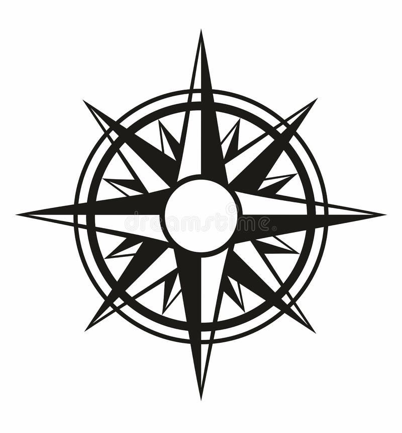 Flat Compass Direction Sign, Logo, Design Element,tattoo.Vector ...