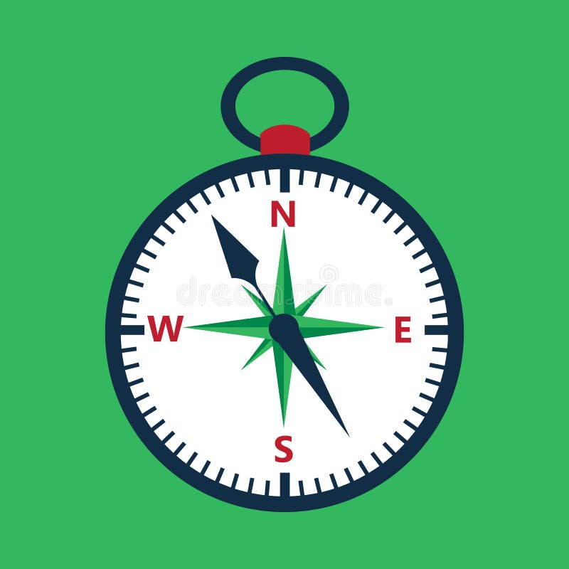 Flat Compass Direction Illustration Stock Vector - Illustration of ...