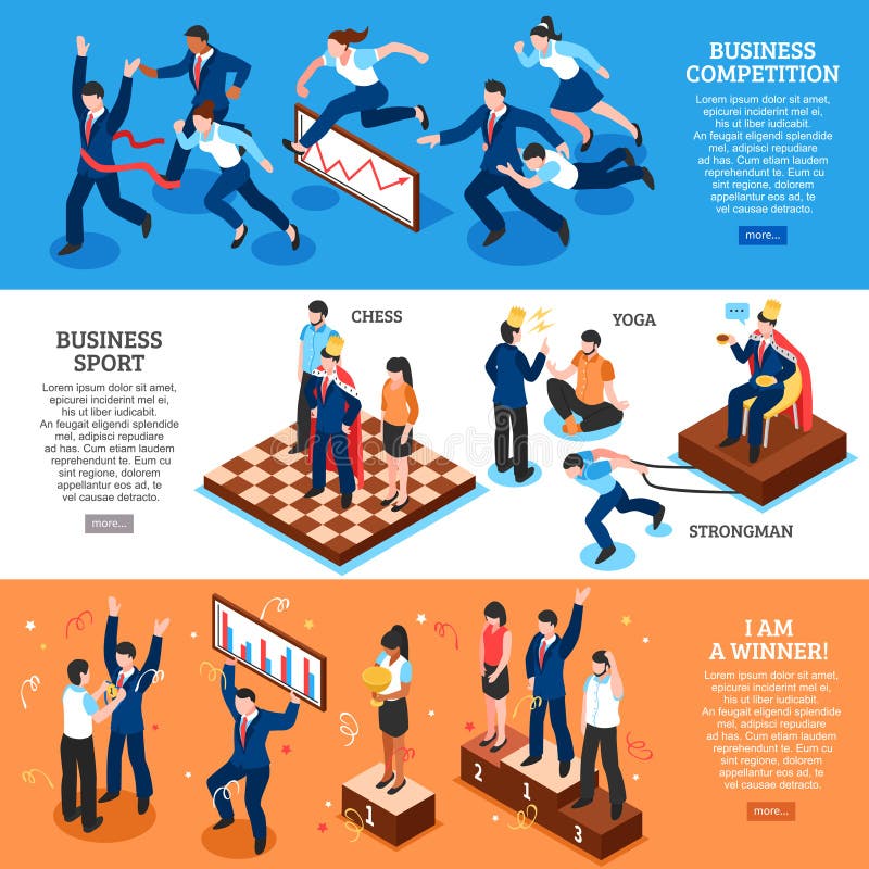 Business Competition Symbols Fight Banner Stock Illustration ...