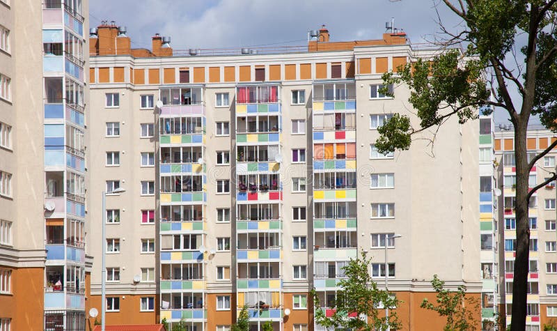 Flat complex stock image. Image of dormitory, urban, blue - 88704685