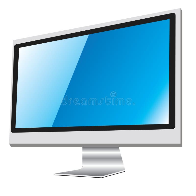 Flat computer monitor stock illustration. Illustration of signage ...