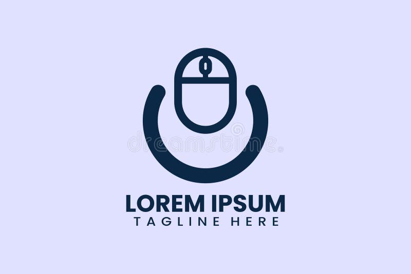 Flat Computer Mouse Switch Power Logo Template Vector Design ...