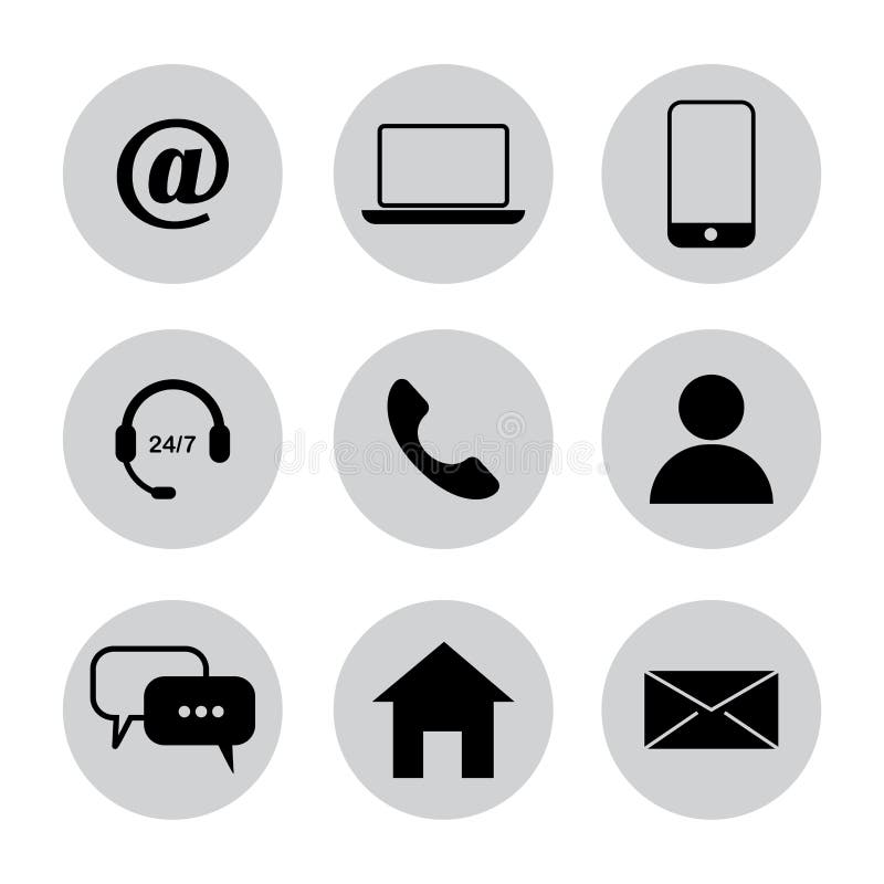Flat Computer Social Icons. Messages, Email and Communication Symbols ...