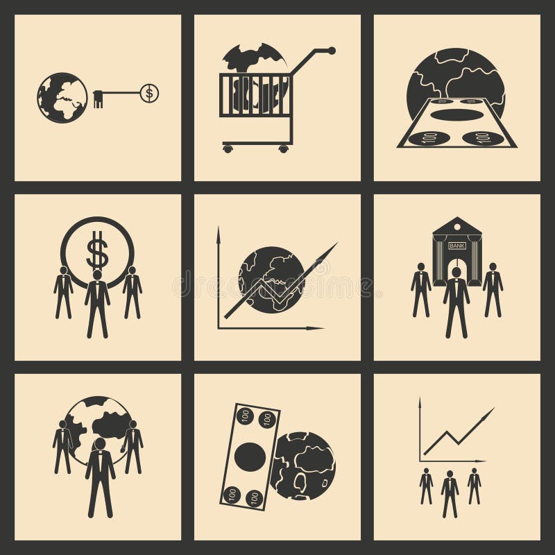 Flat concept economic icon stock vector. Illustration of concept - 64598138