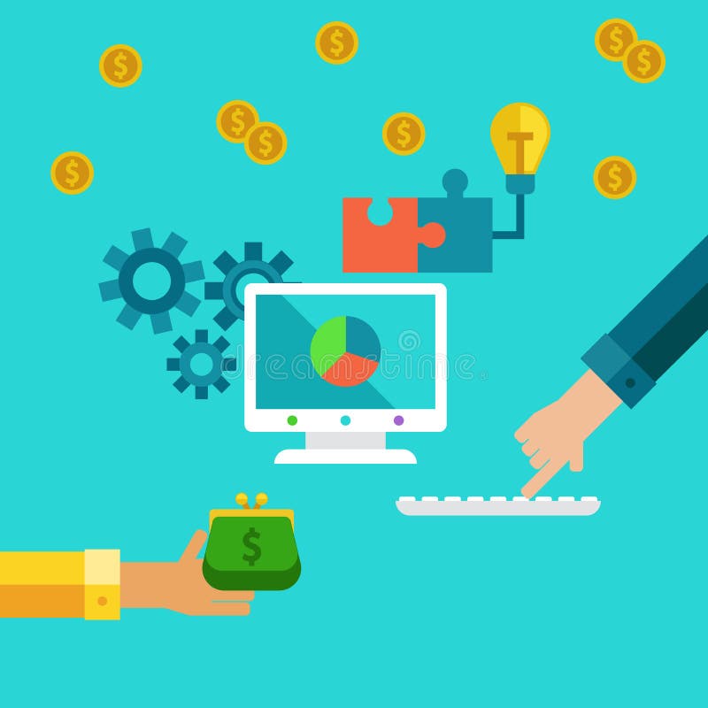 Flat Concept of Investment and Startup Making Profit. Stock Vector ...