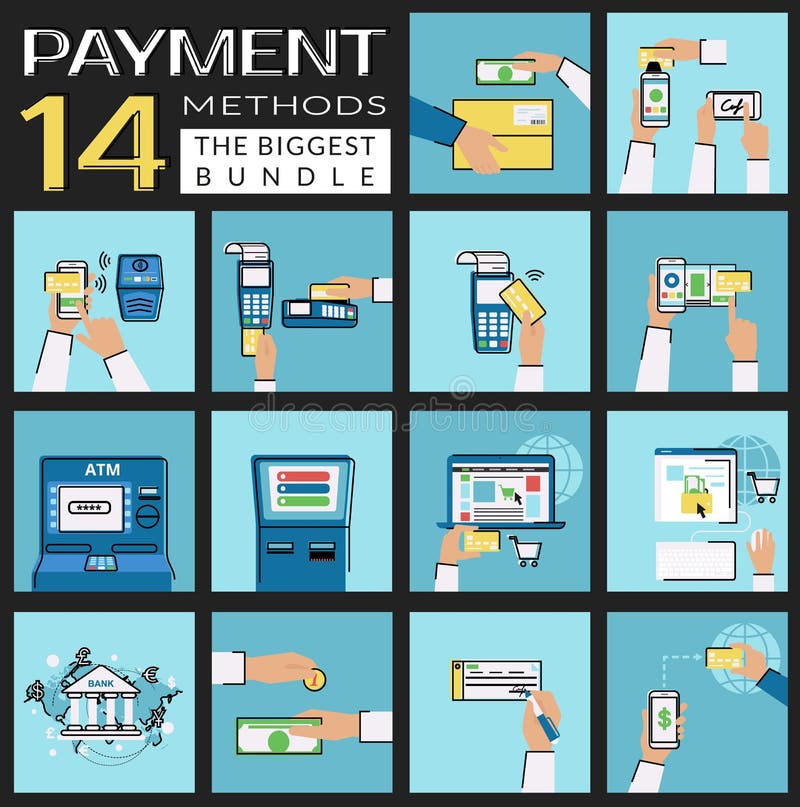 Payment methods stock vector. Illustration of icon, computer - 46179209