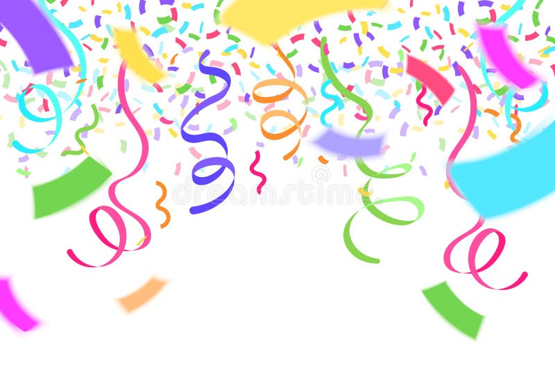 Flat Confetti Composition with White Background Stock Vector ...