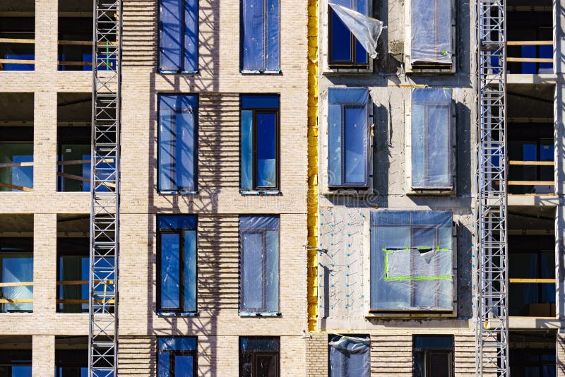 Flat construction site stock photo. Image of city, engineering - 182082274