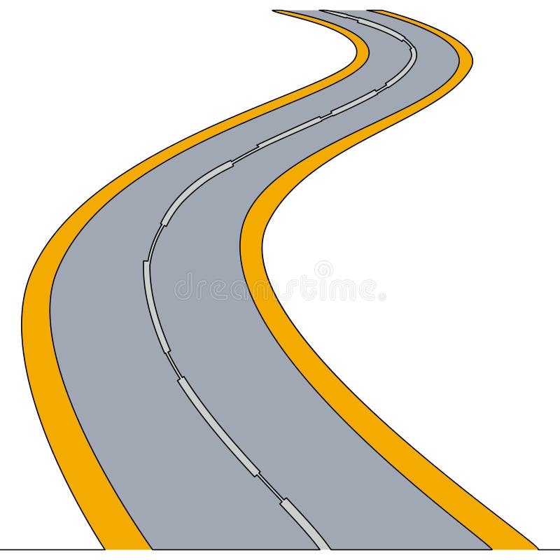Flat Continuous Line Art Drawing Road Concept Stock Vector ...