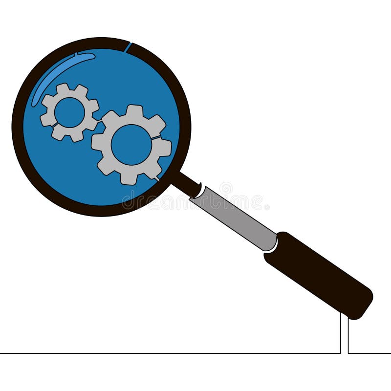 Flat Continuous Line Art Search Engine Concept Stock Vector ...