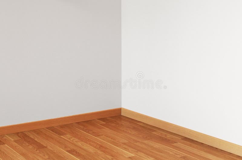 Empty Corner of a Room with Wooden Floor Stock Image - Image of corner ...