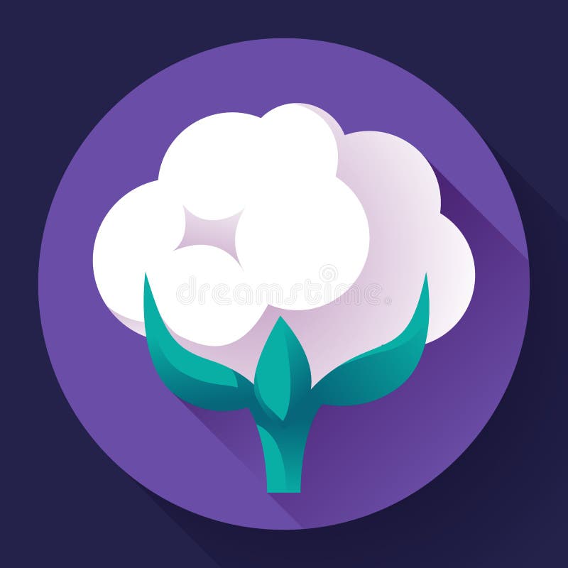 Flat Cotton icon vector stock vector. Illustration of natural - 87789569