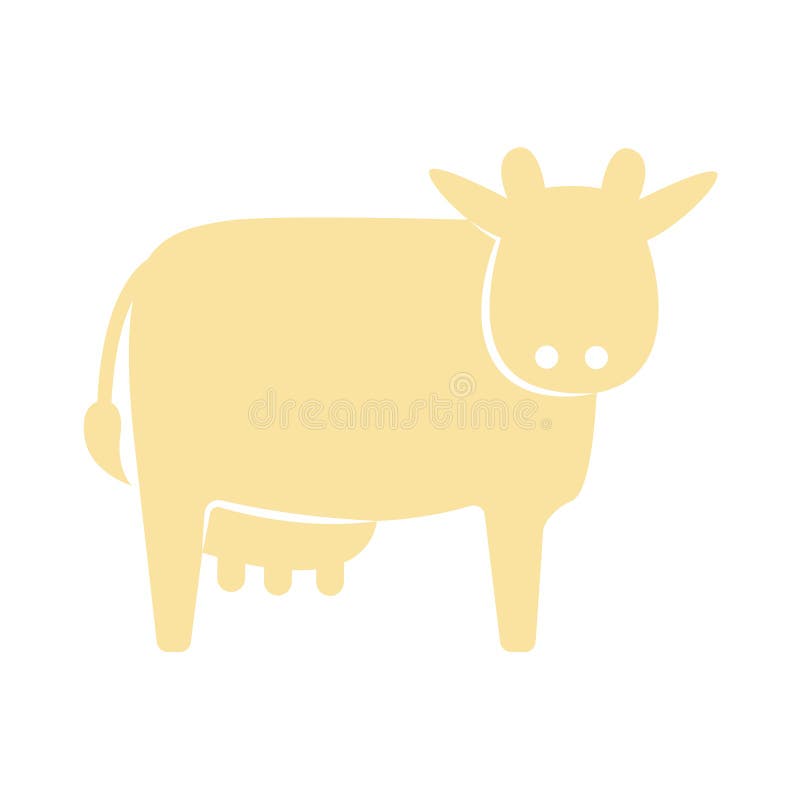Flat Cow Icon Cartoon Illustration Stock Vector - Illustration of ...