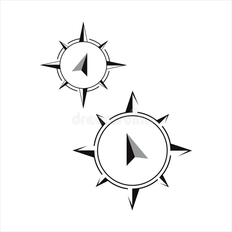 Flat Creative Compass Logo Vector Concept Design Template Stock Vector ...