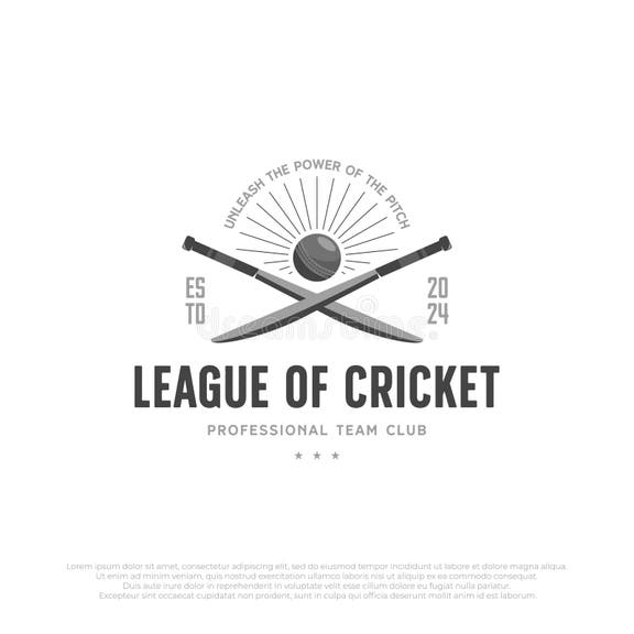 Flat Cricket Logo Element Template Design. Cricket Ball and Bat Graphic ...
