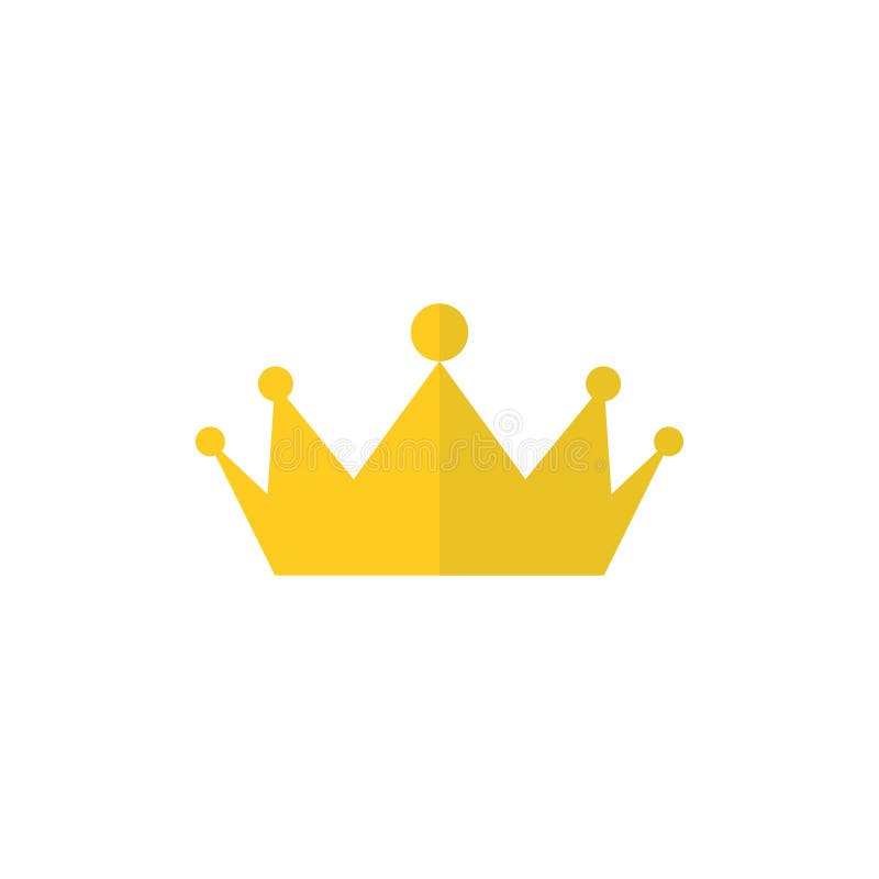 Flat Crown Icon. Crown Design, Golden Royal Crown Isolated on White ...
