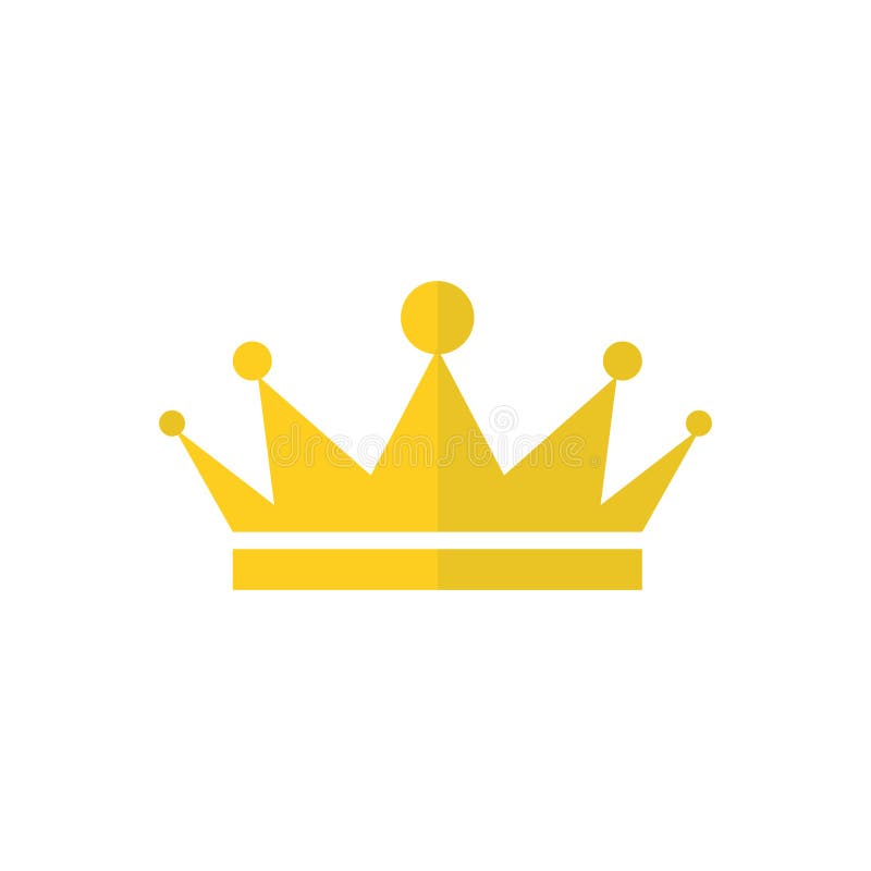 Flat Crown Icon. Crown Design, Golden Royal Crown Isolated on White ...