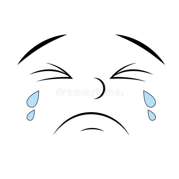 Flat Crying Expression Emote Avatar Stock Vector - Illustration of ...
