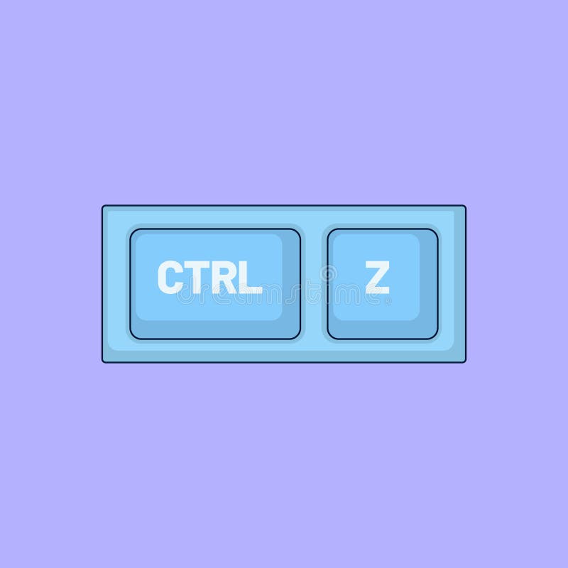 Flat CTRL Z Undo Keypad Icon Vector Illustration Keyboard Stock Vector ...