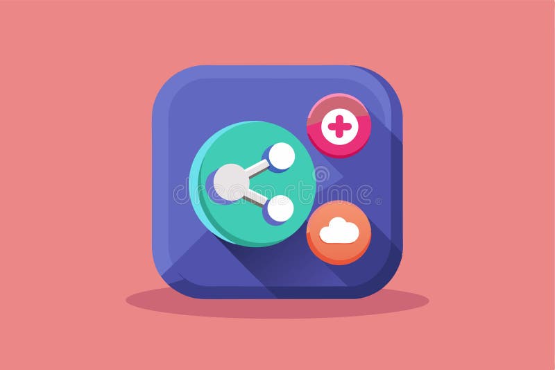 A Flat, Customizable Illustration of a Social Share App Icon with a ...