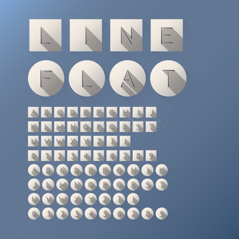 Flat Cut Line Font and Numbers Stock Vector - Illustration of artwork ...