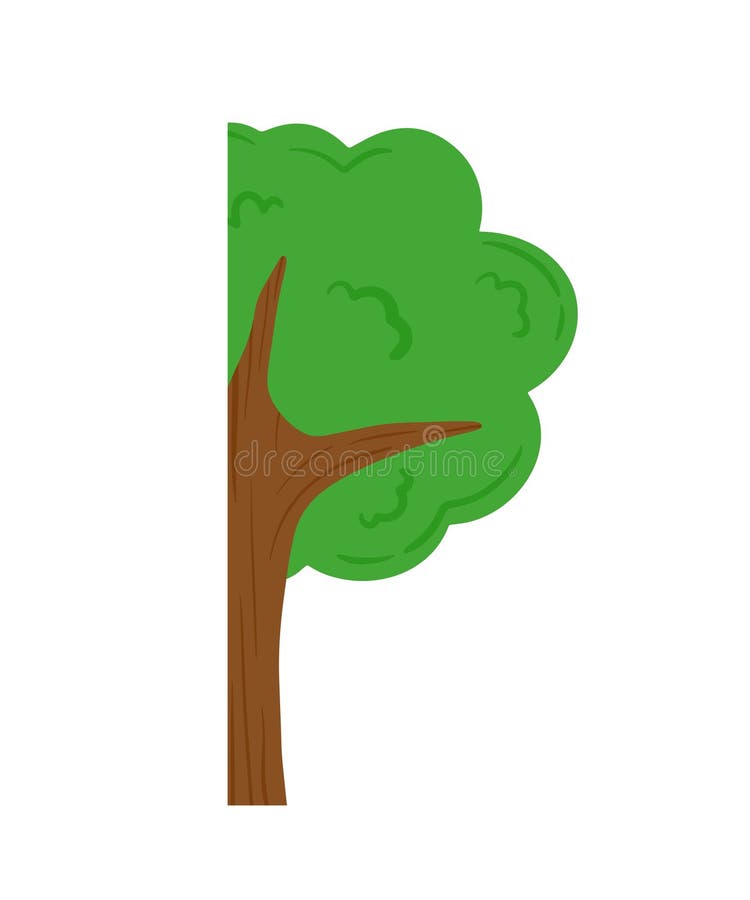 Tree Corner Border Frame in Cartoon Vector Illustration Stock Vector ...