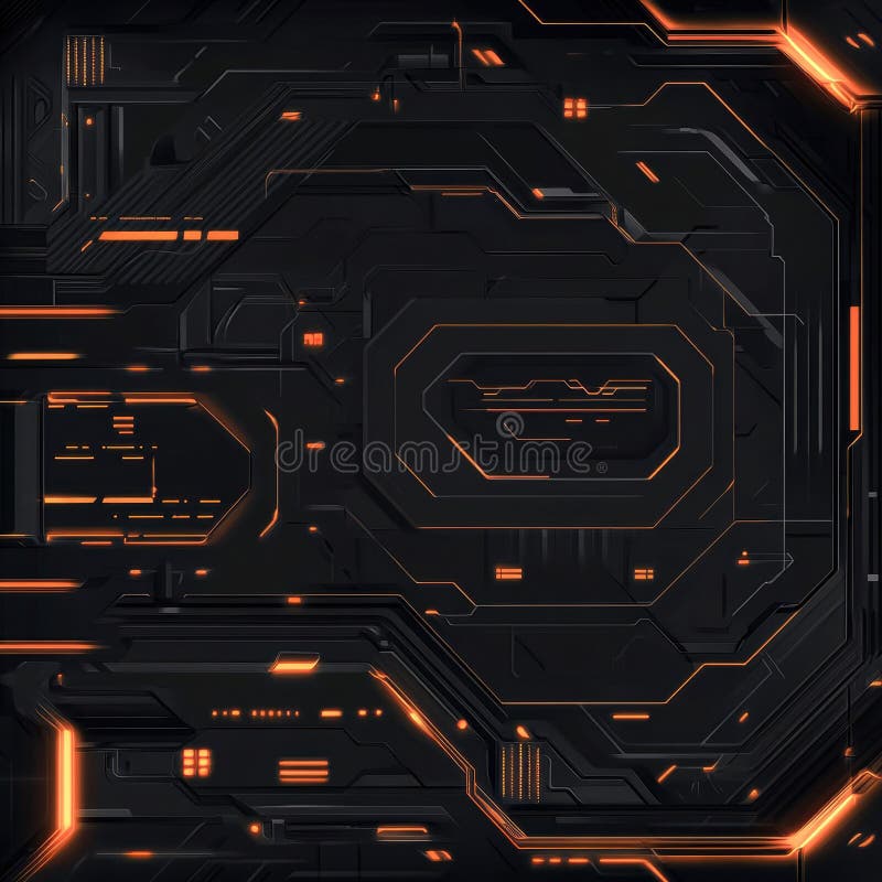 Flat Cybernetic Backdrop Featuring Vibrant Dark Orange and Black Design ...
