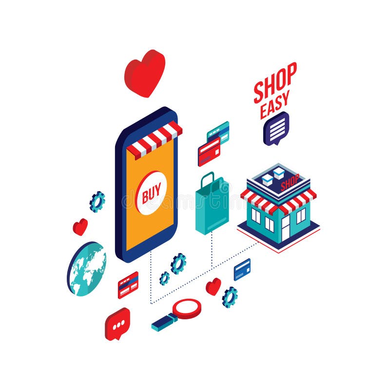 Flat 3d Isometric Design Mobile Payment Online Shopping E-commerce ... Flat 3d Isometric Design Mobile Payment Online Shopping E-commerce ...