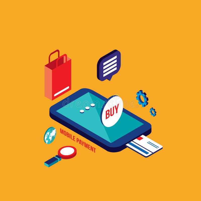 Flat 3d Isometric Design Mobile Payment Online Shopping E-commerce ... Flat 3d Isometric Design Mobile Payment Online Shopping E-commerce ...