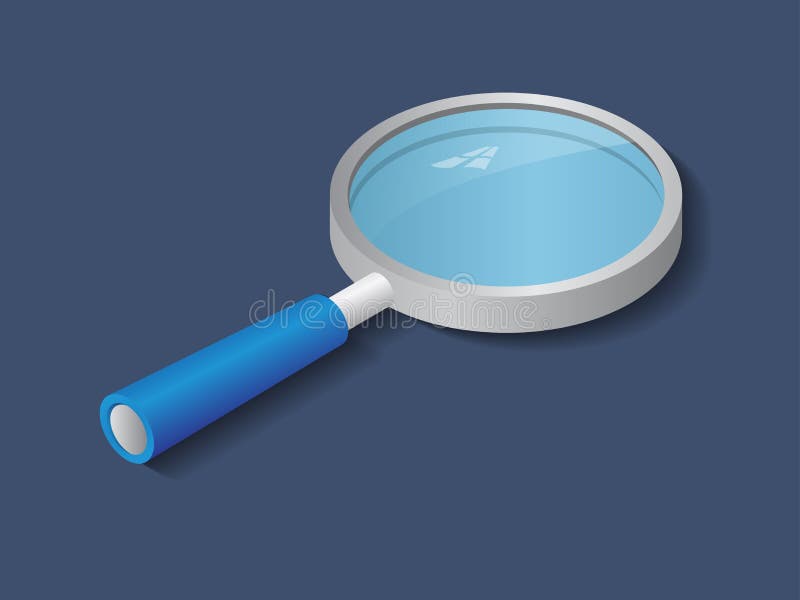 Flat 3d Isometric Magnifier Trendy Style Business, Stock Illustration ...