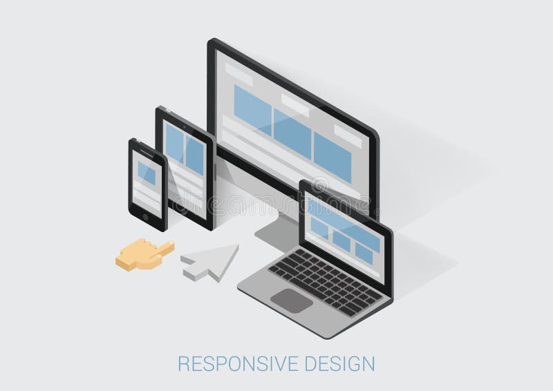 Flat 3d Isometric Responsive Web Design Infographic Concept Stock ... Flat 3d Isometric Responsive Web Design Infographic Concept Stock ...