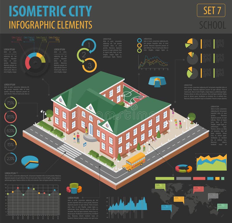 Map Isometric school stock vector. Illustration of symbol - 67790039