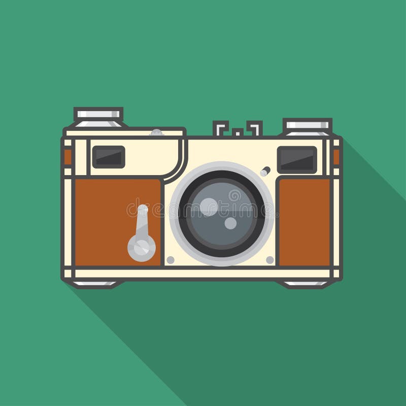Flat 2D retro film camera stock illustration. Illustration of lens ...