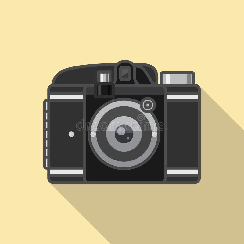 Flat 2D retro film camera stock illustration. Illustration of ...