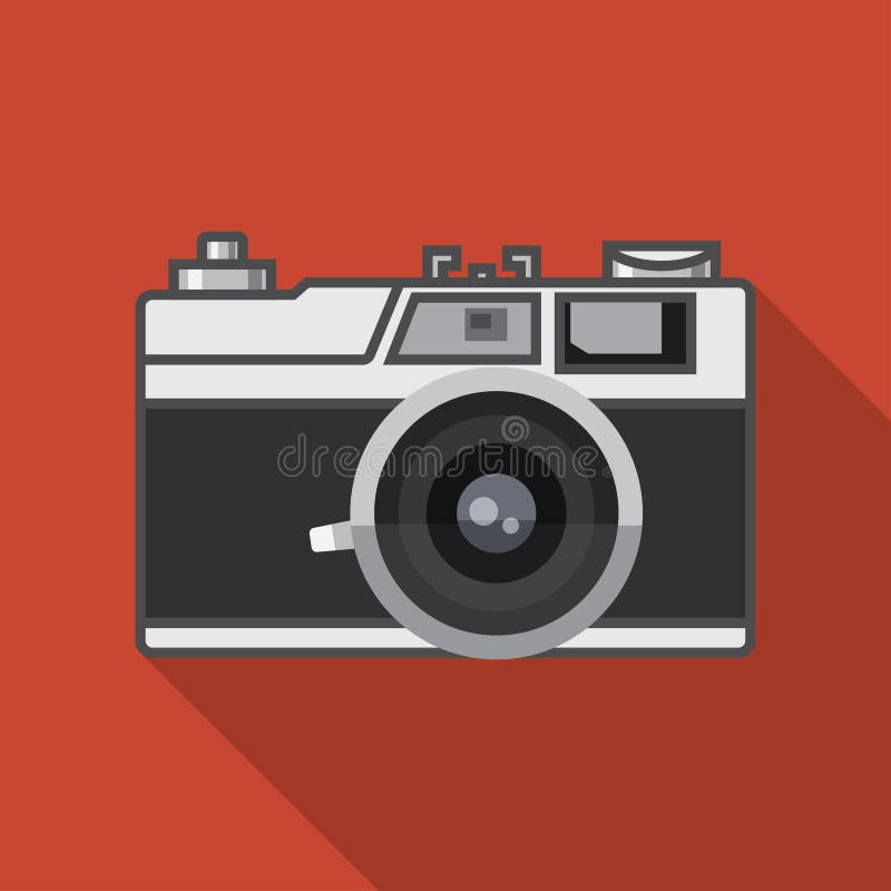 Flat 2D retro film camera stock illustration. Illustration of ...