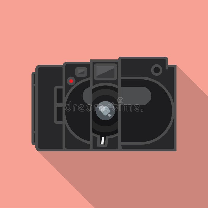Flat 2D retro film camera stock vector. Illustration of drawing - 71358235