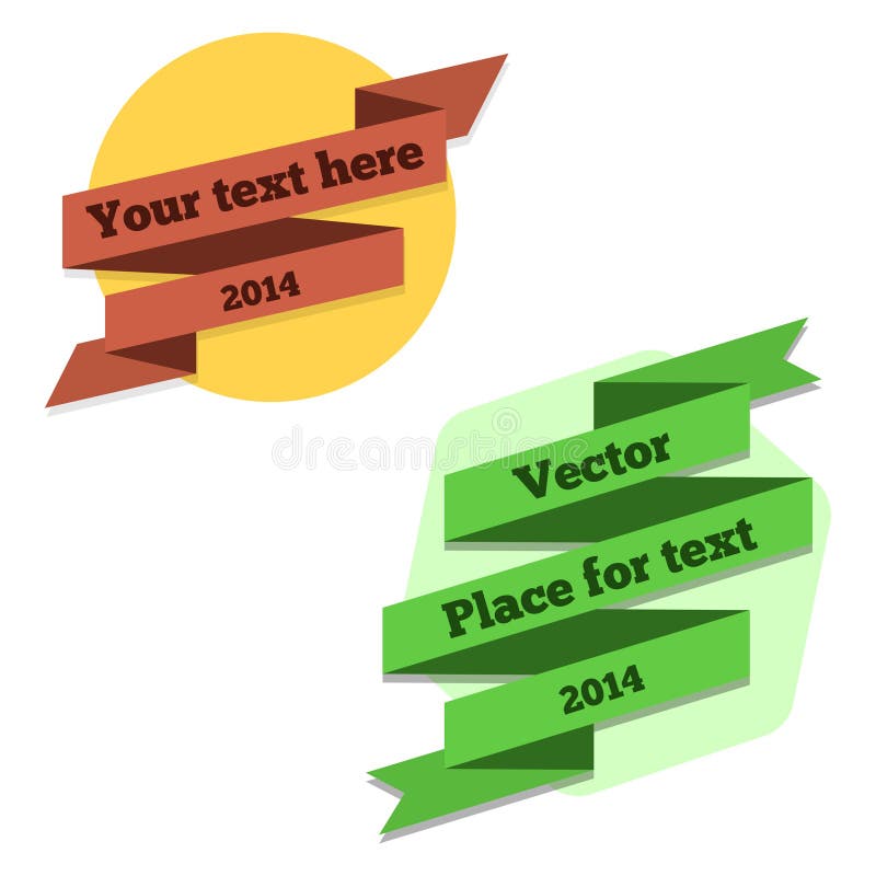 Flat 2D ribbons for text stock vector. Illustration of background ...