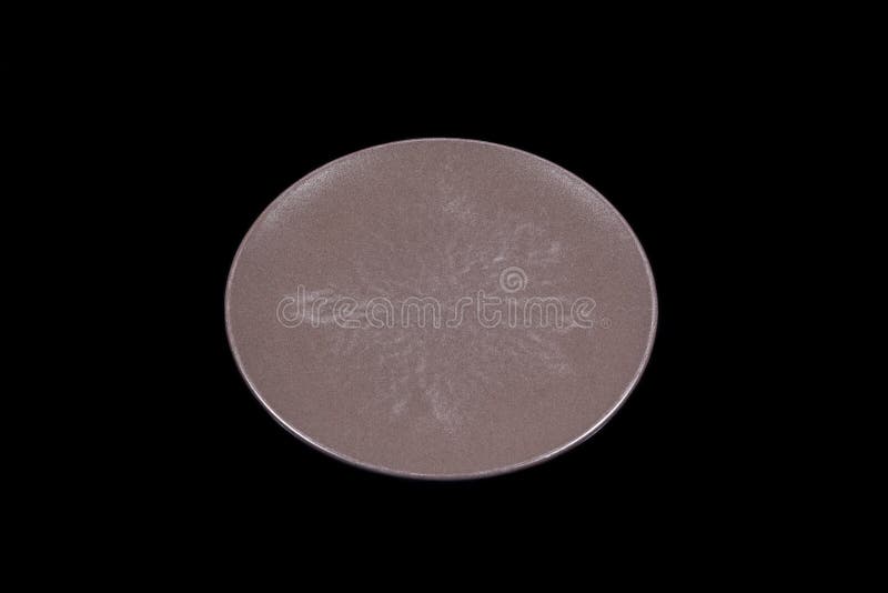Flat Dark Brown Plate on White Background from Above Stock Image ...