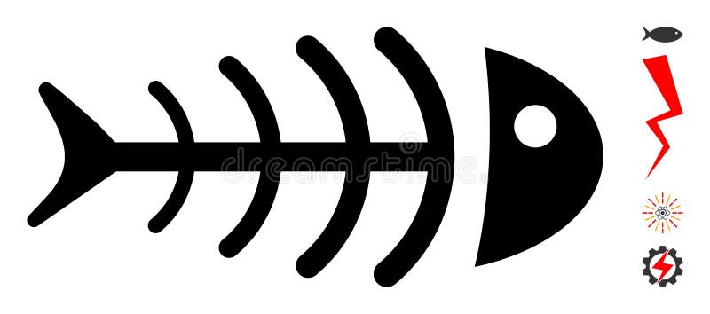 Flat Dead Fish Vector Icon Illustration Stock Vector - Illustration of ...