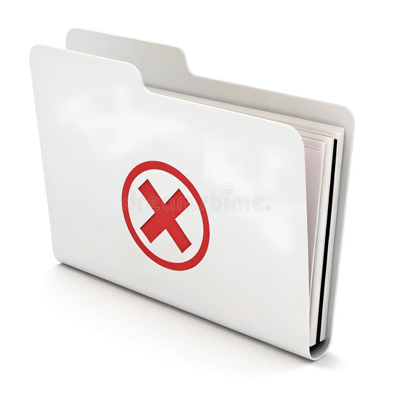 Deleted Folder Icon Illustration Isolated on White Background Stock ...