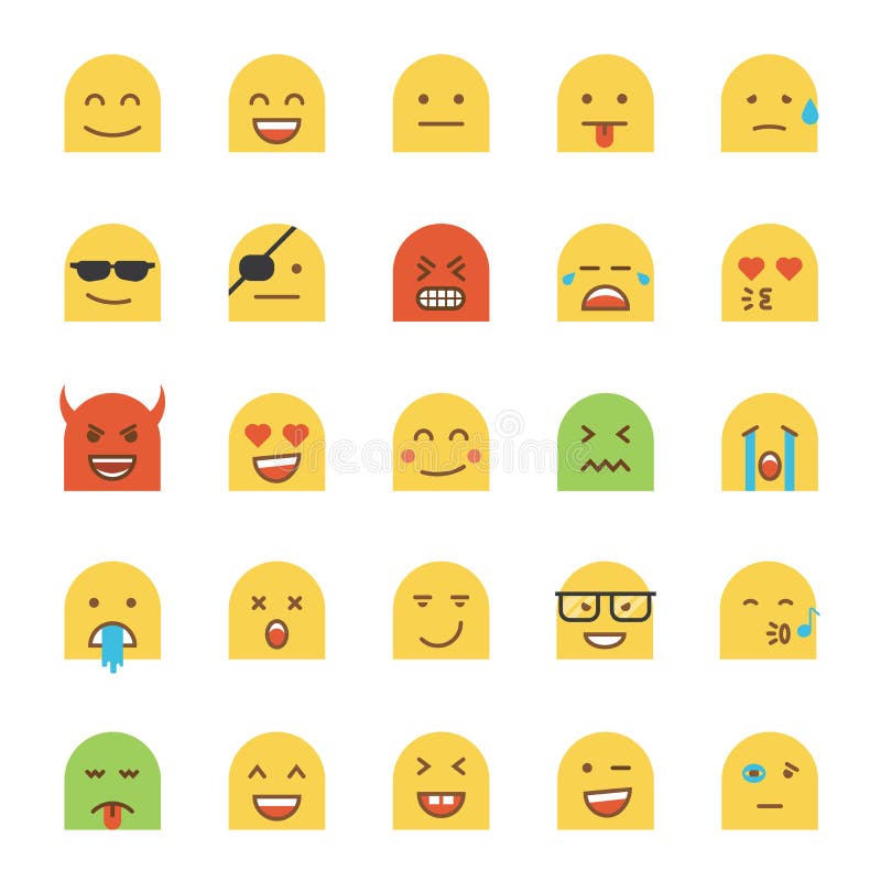 Emoji Set Flat Stock Illustrations – 23,409 Emoji Set Flat Stock ...