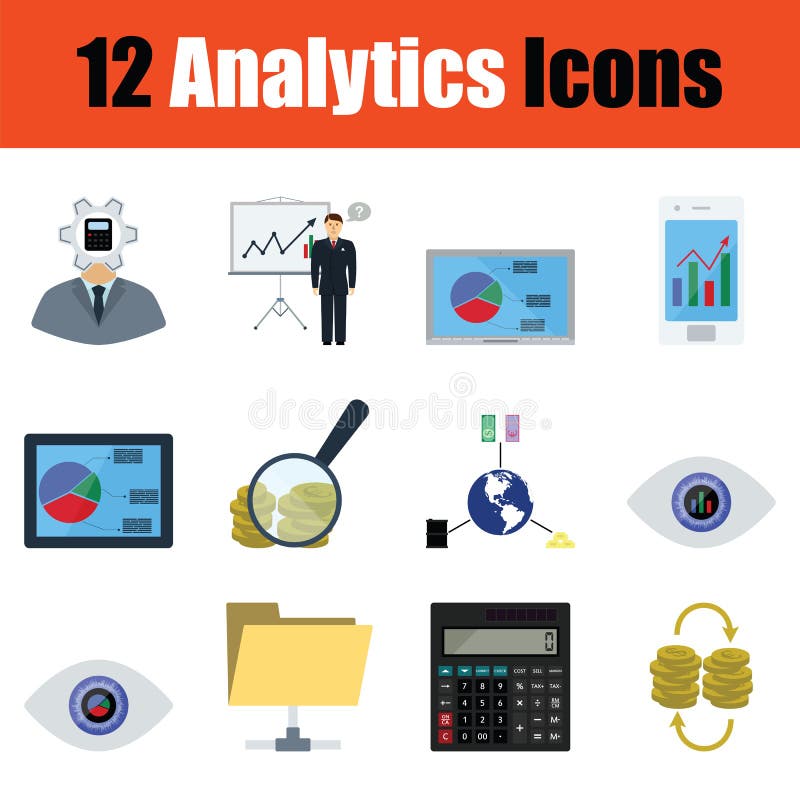 Flat Design Analytics Icon Set Stock Vector - Illustration of computing ... Flat Design Analytics Icon Set Stock Vector - Illustration of computing ...