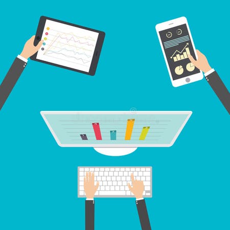 Flat Design, Analytics and Programming Vector. Web Application ...