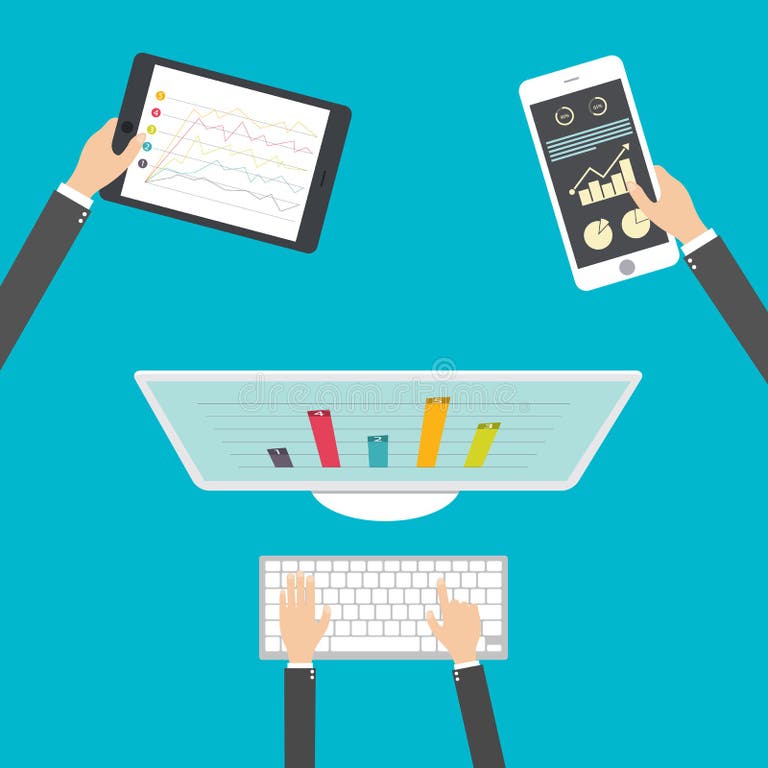 Flat Design, Analytics and Programming Vector. Web Application ...