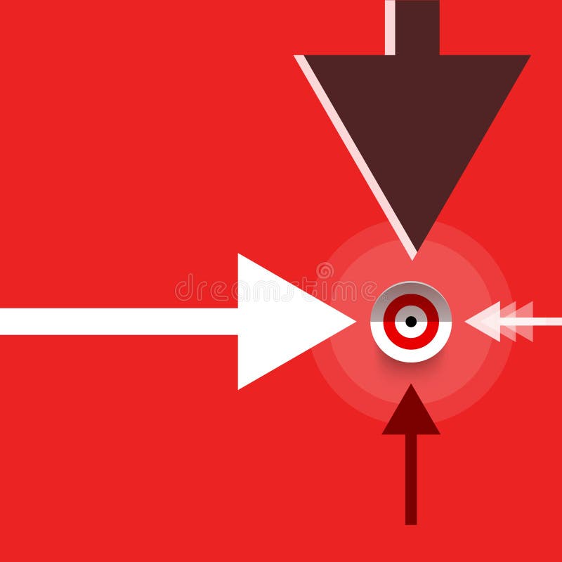 Flat Design Arrows with Target on Red Background Stock Vector ...