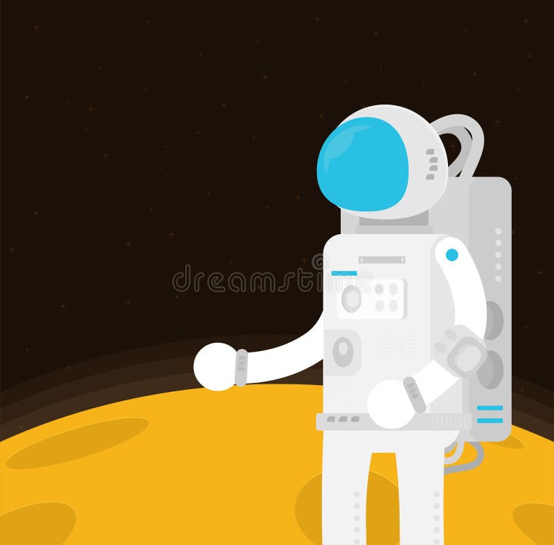 Flat Design, Astronauts Float in Space, Vector Illustration Stock ...
